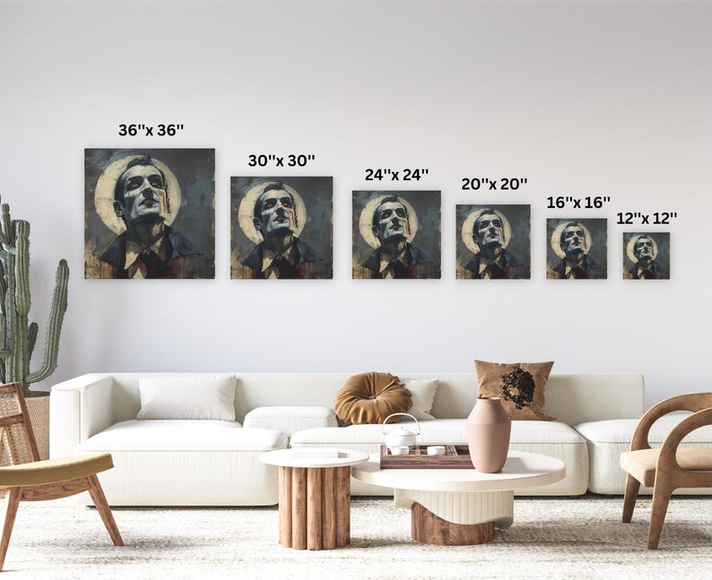 Vintage Vampire Canvas Wall Print, Halloween Print, Spooky Decor, Fall ...