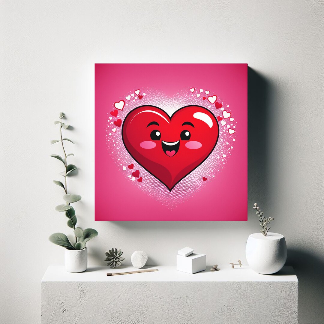 Valentines Day Heart Canvas Wall Art, Print Art, Valentines Day, Love ...