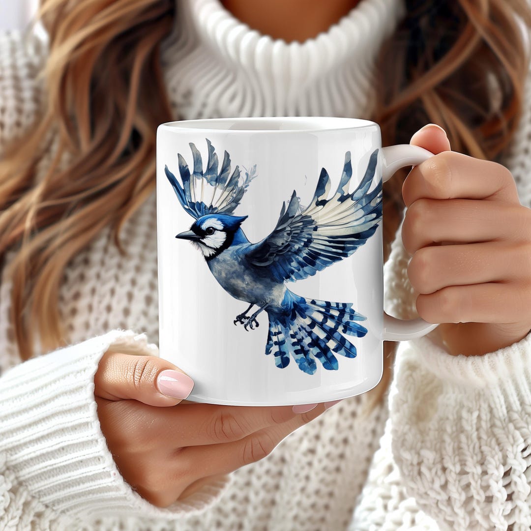 Vintage Blue Jay Mug, Brid Mug, Cabin Mug, Farmhouse Mug, Nature ...