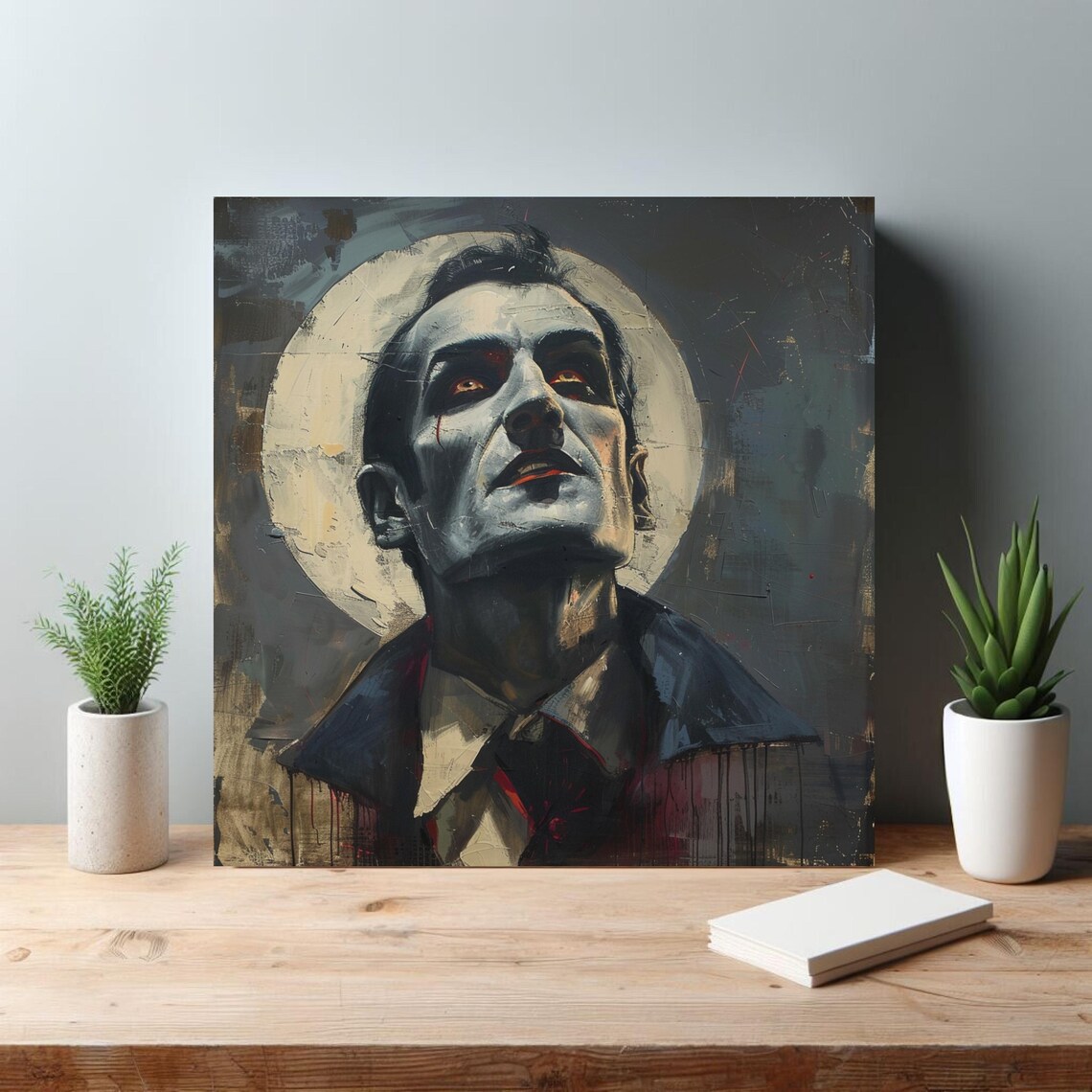 Vintage Vampire Canvas Wall Print, Halloween Print, Spooky Decor, Fall ...