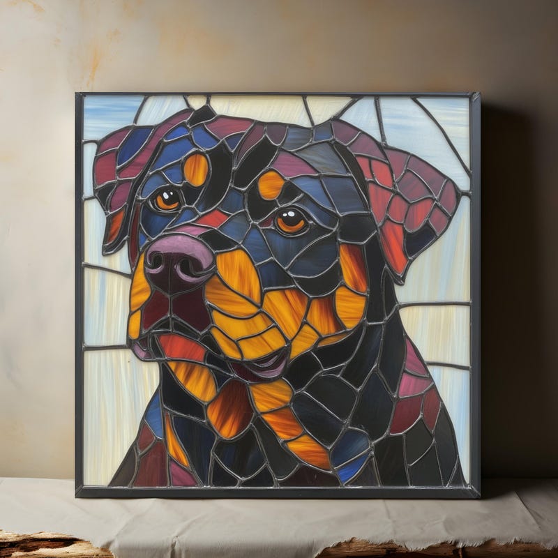 Rottweiler Stained Glass - Etsy