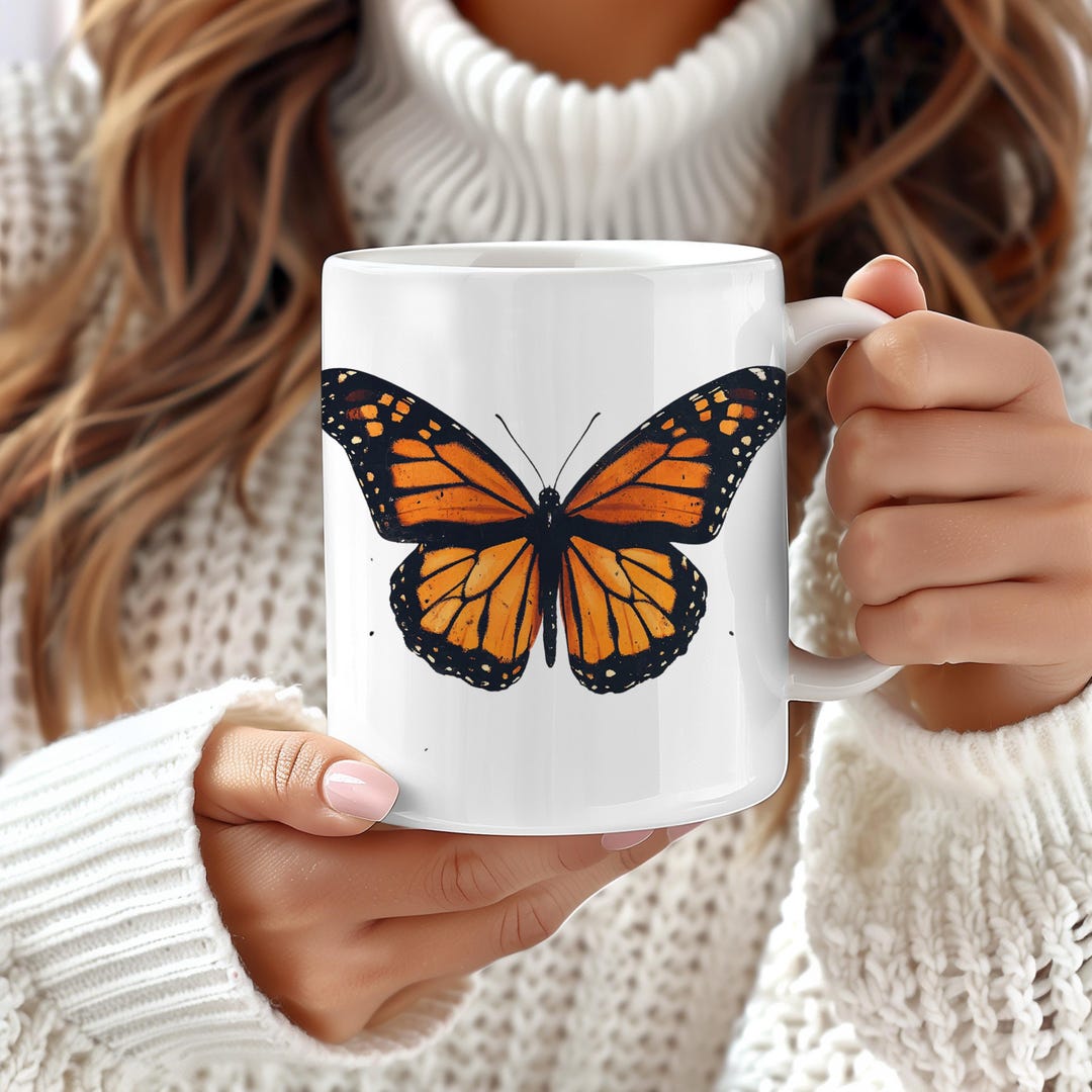 Vintage Monarch Butterfly Mug, Cabin Mug, Farmhouse Mug, Nature ...
