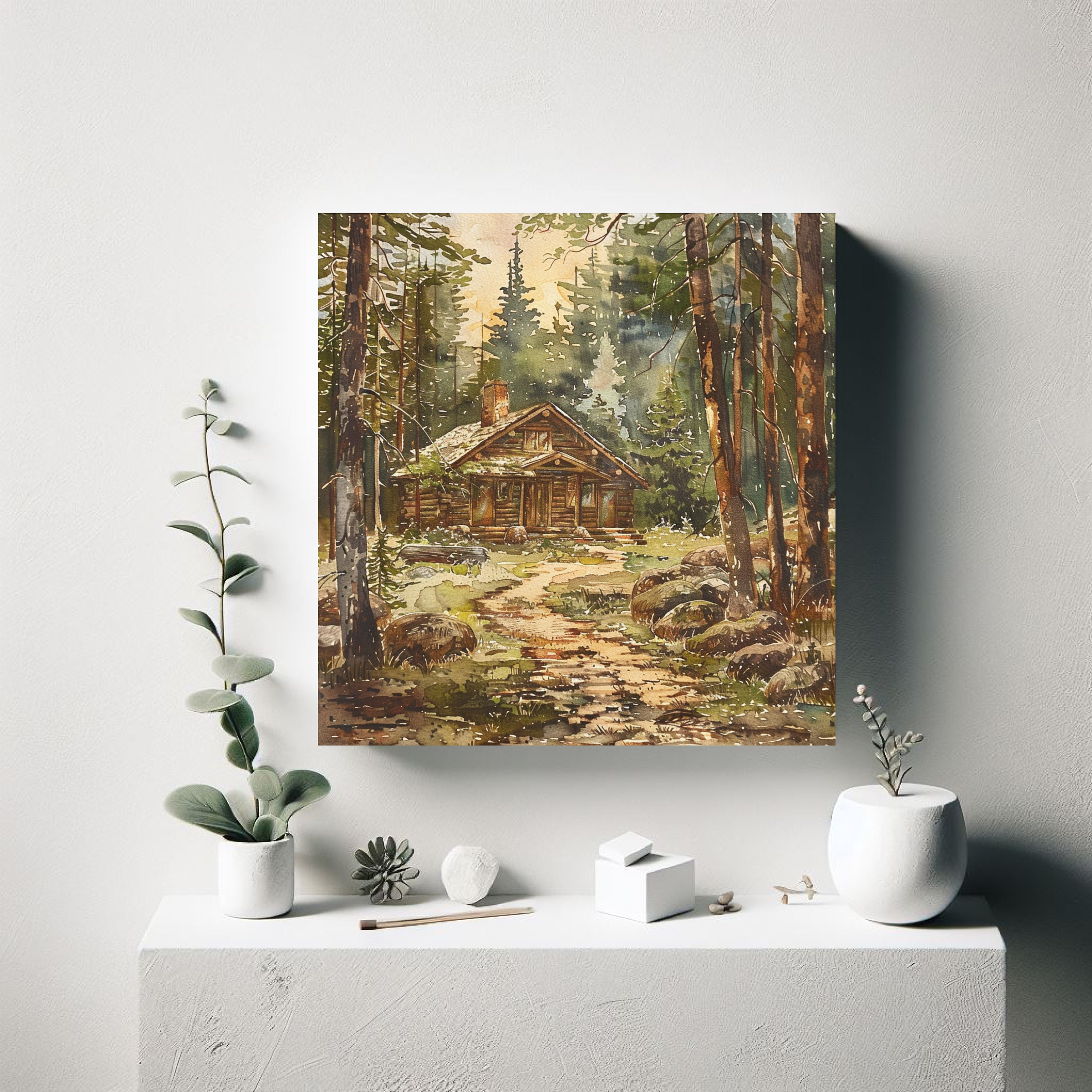 Vintage Cabin in the Wood Canvas Wall Art, Hunting Prints, Farmhouse ...