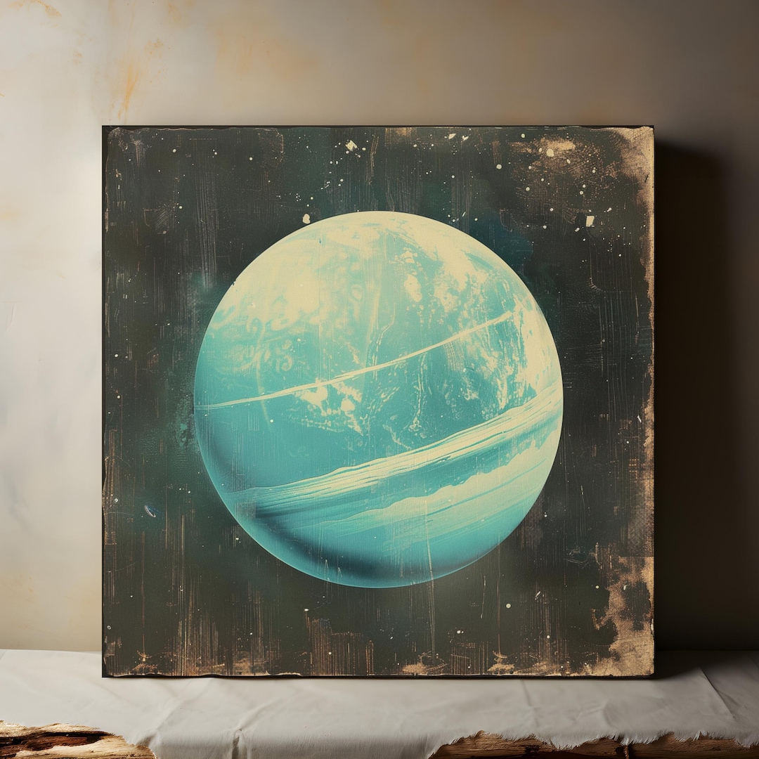 Vintage Planet Uranus Canvas Wall Print, Solar System, Space Print ...
