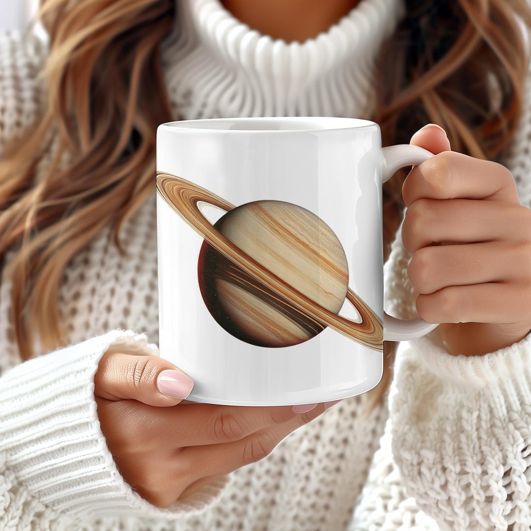 Vintage Planet Saturn Mug, Solar System Art, Space Art, Universe Mug ...
