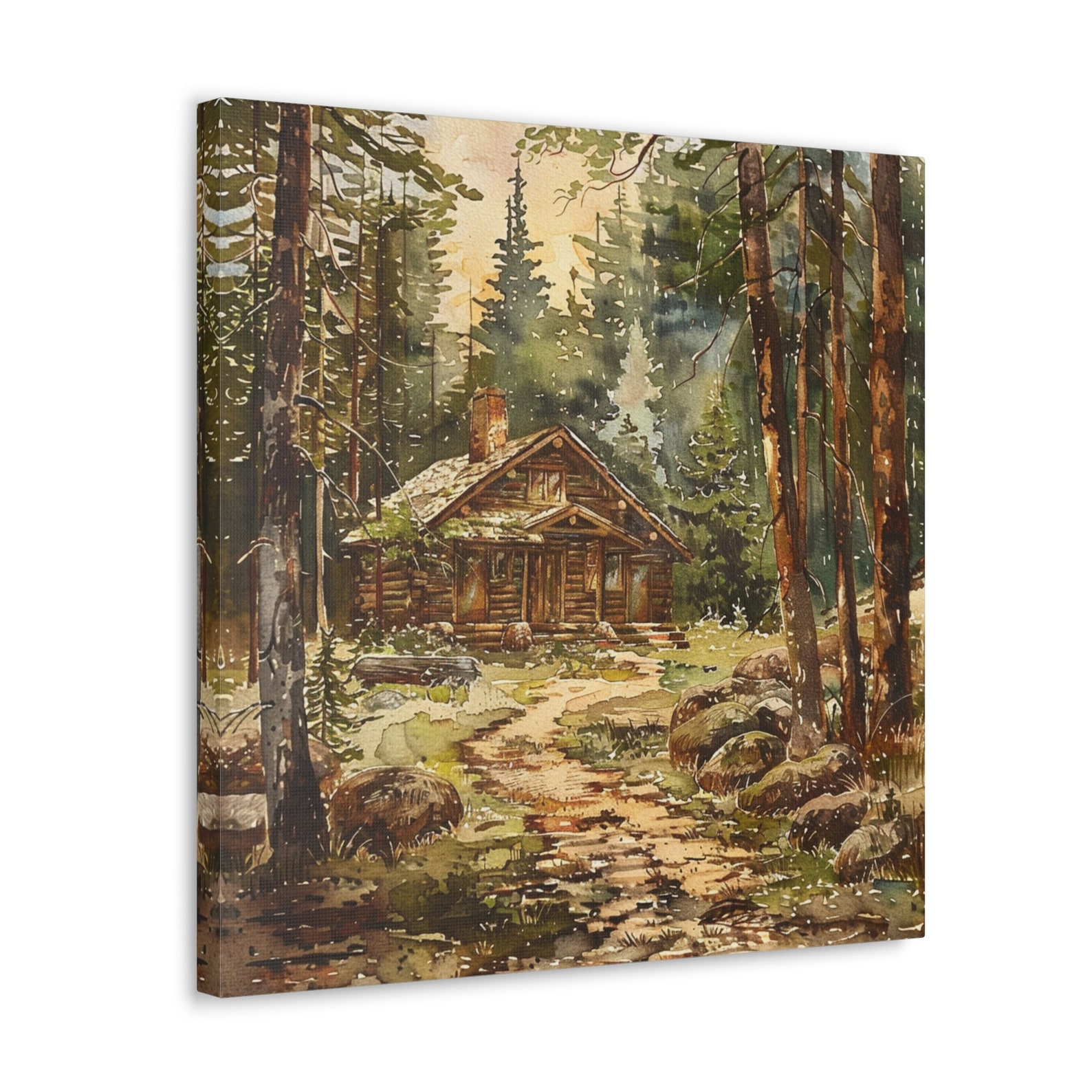 Vintage Cabin in the Wood Canvas Wall Art, Hunting Prints, Farmhouse ...