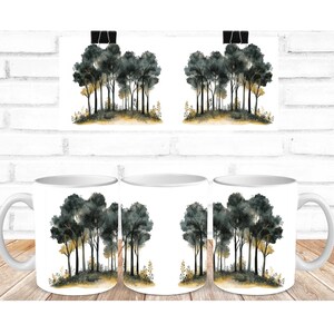 Abstract Forest Mug, National Park Art, Farmhouse, Nature Landscape ...