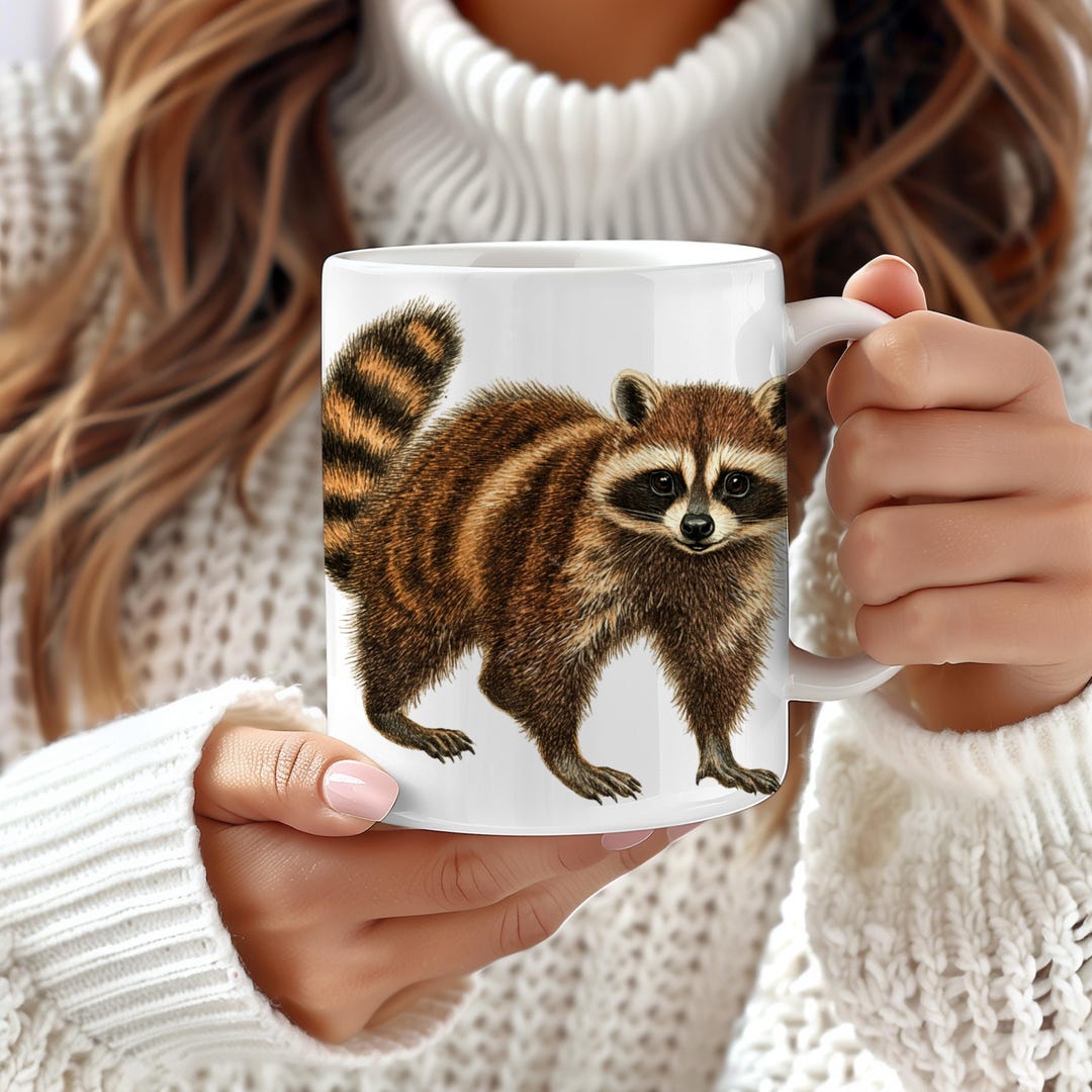 Vintage Racoon Mug, Wildlife Mug, Cabin Mug, Farmhouse Mug, Nature ...