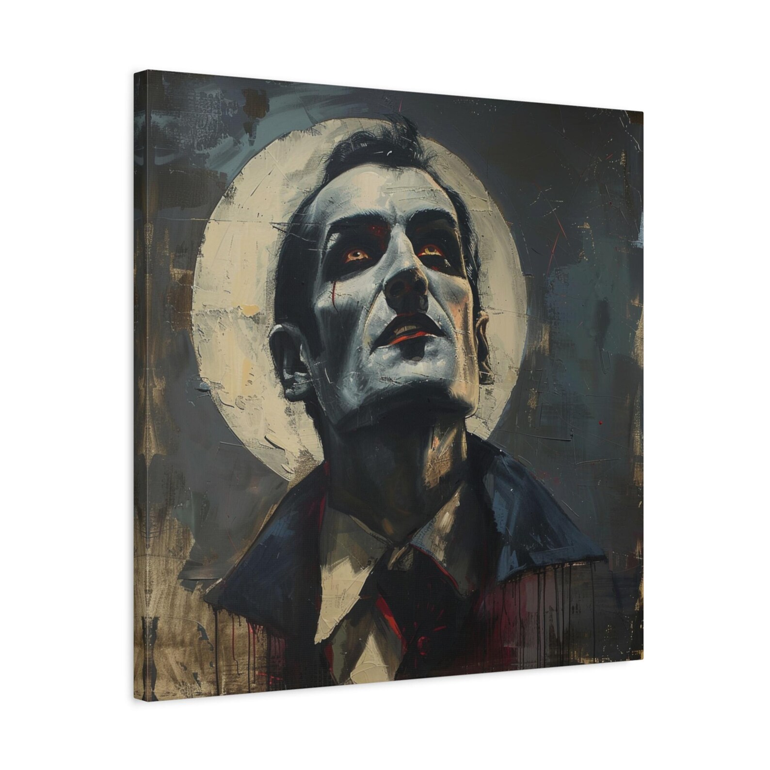 Vintage Vampire Canvas Wall Print, Halloween Print, Spooky Decor, Fall ...