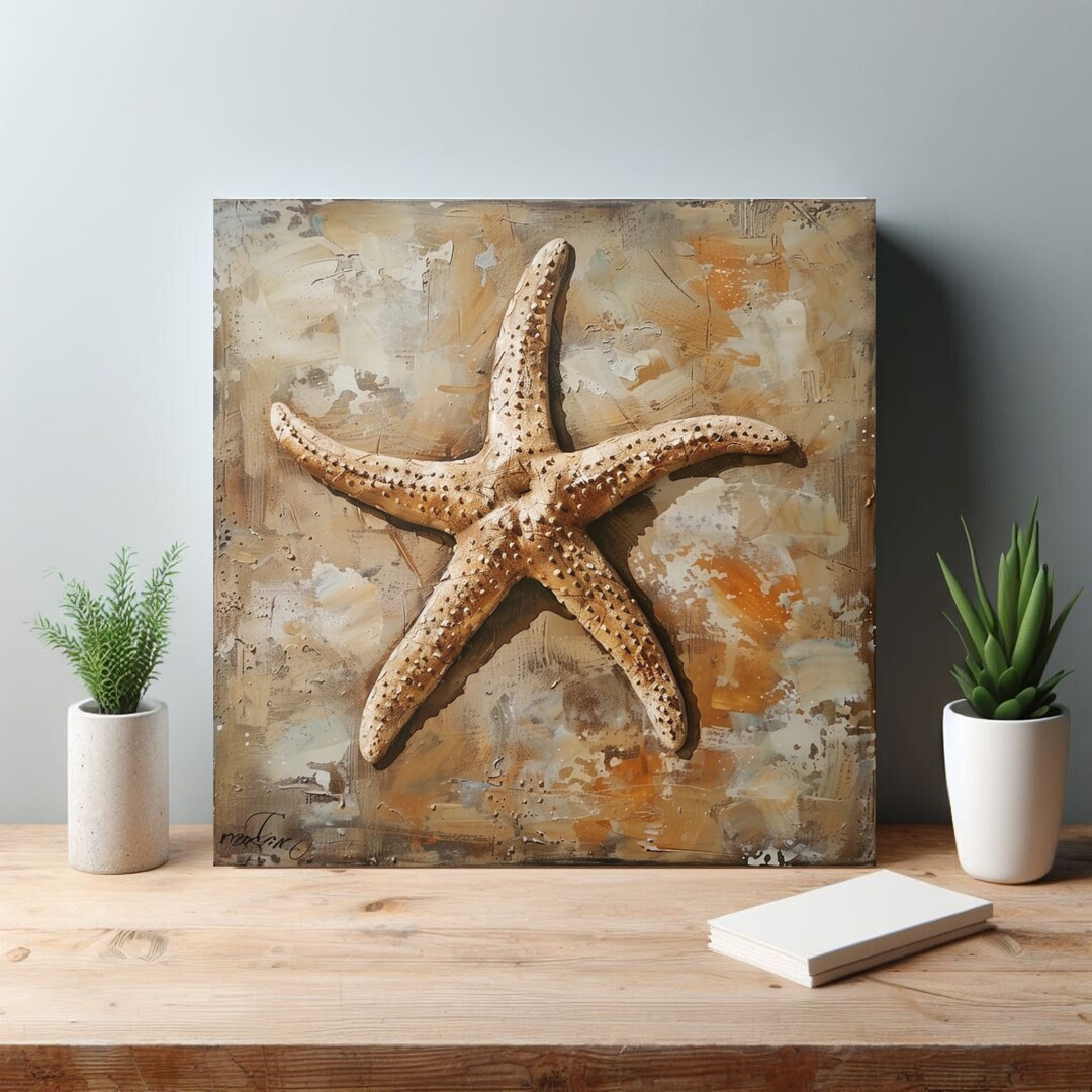 Starfish Canvas Wall Art, Ocean Beach Art, Costal Prints, Nautical ...