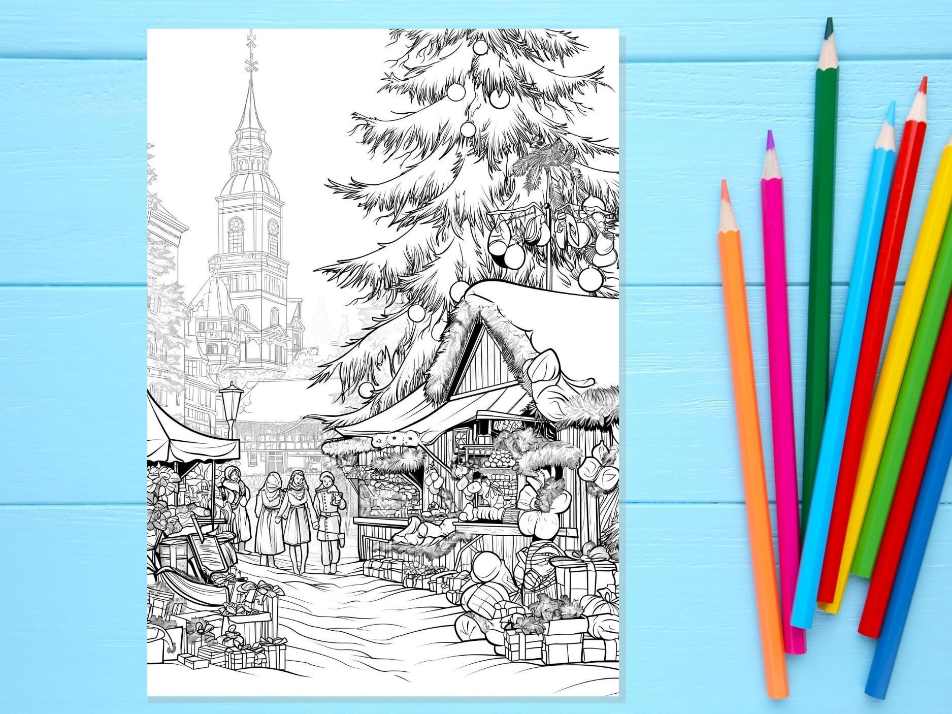Christmas Coloring Book - 31 Printable Digital Pages of Festive Fun ...