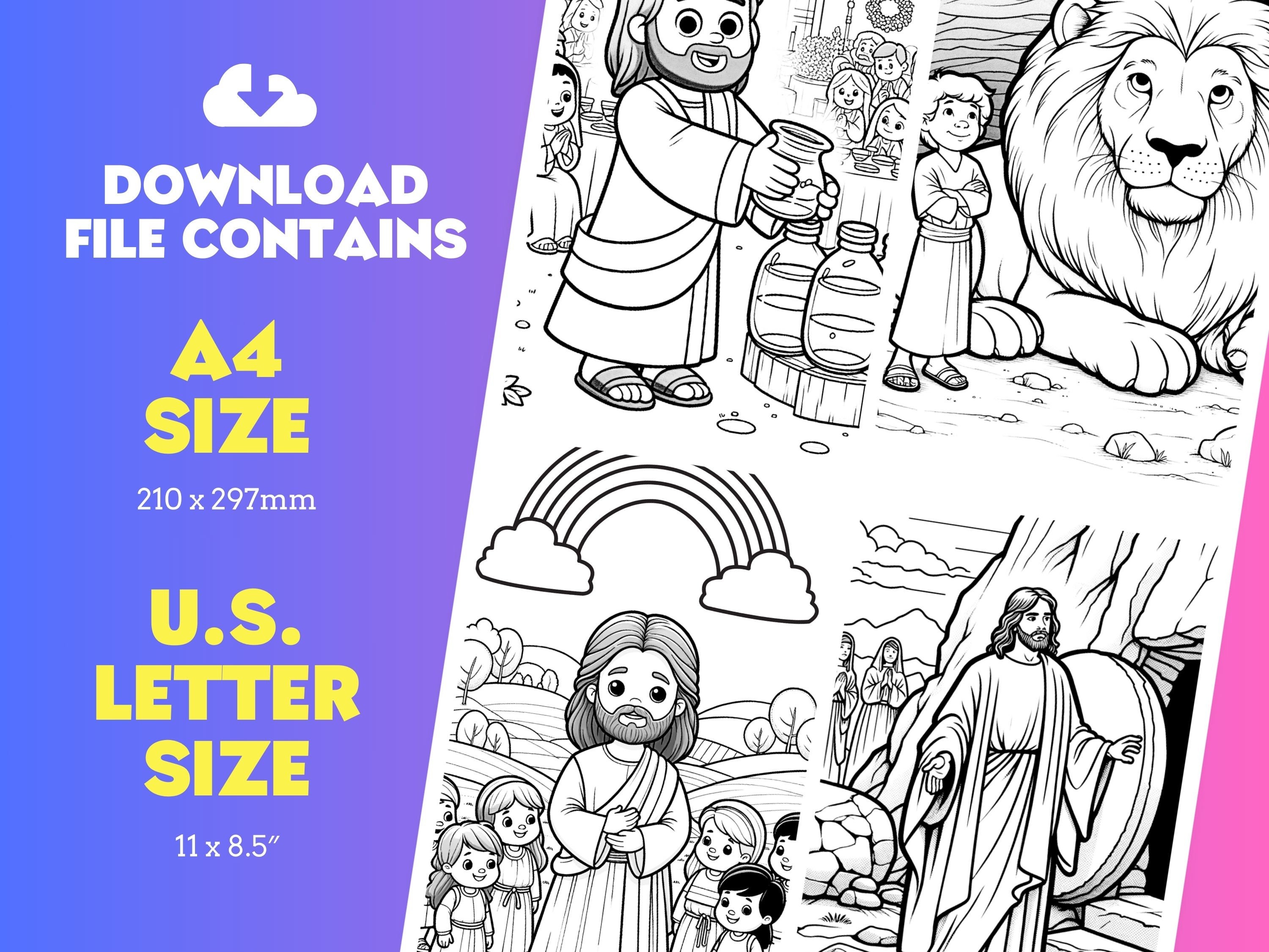 Bible Stories Coloring Pages - 31 Page Religious Themed Digital ...