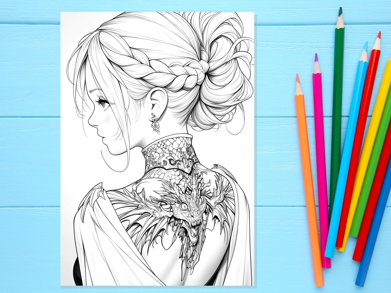 Fourth Wing Inspired Coloring Book, 31 Page Digital Colouring Pages ...