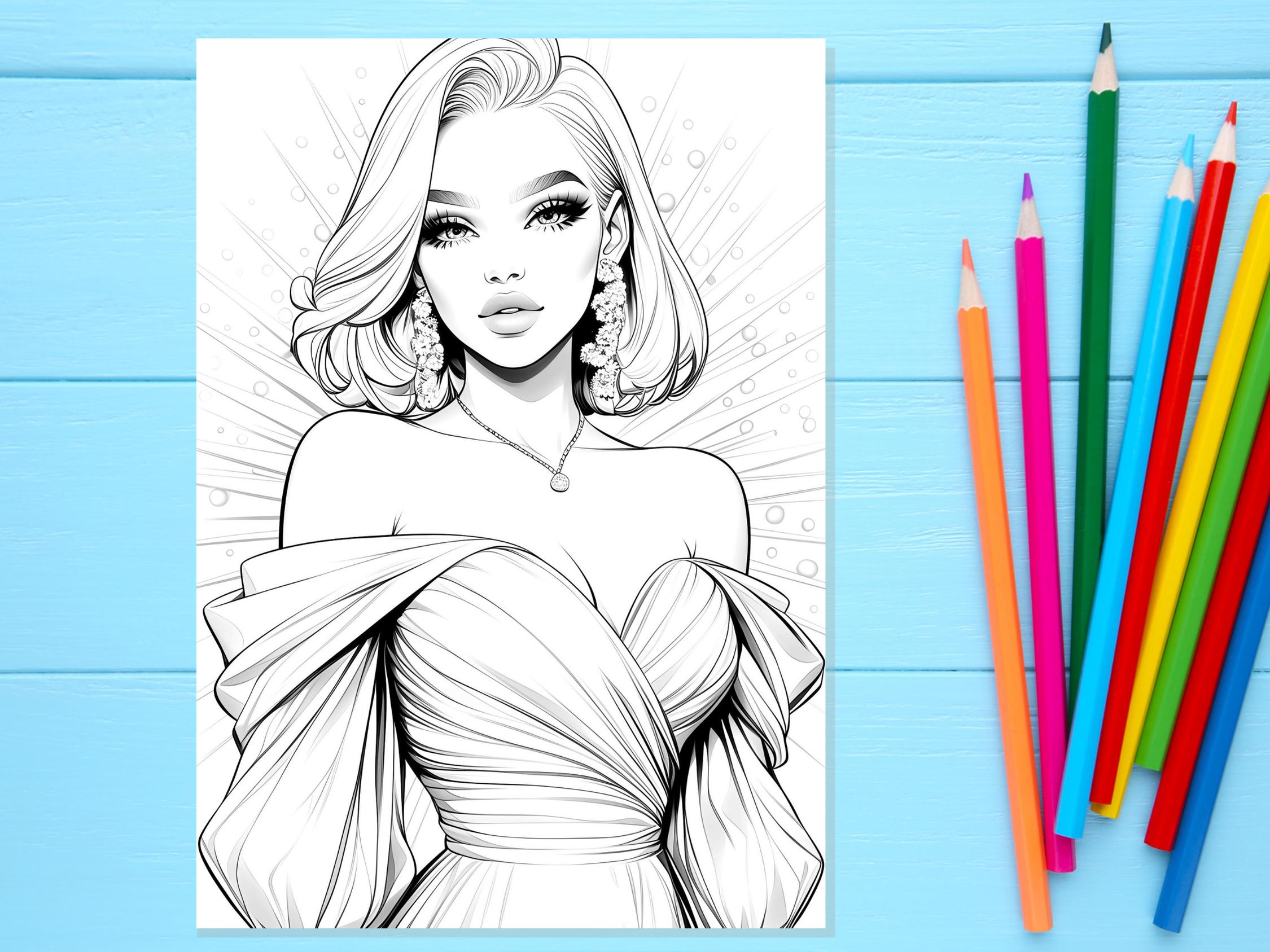 Baddie Coloring Pages - 31 Page Fierce and Empowering Digital Colouring ...
