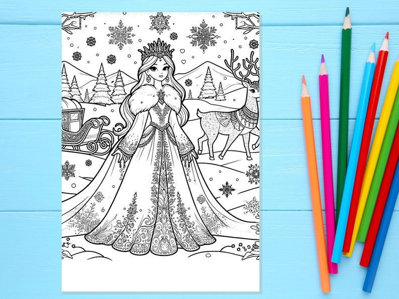 Princess Coloring Book, 31 Page Printable PDF, Themed Digital Colouring ...
