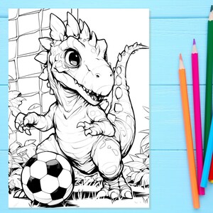 Cute Dinosaur Coloring Pages for Kids, 31 Page Digital Coloring Book ...