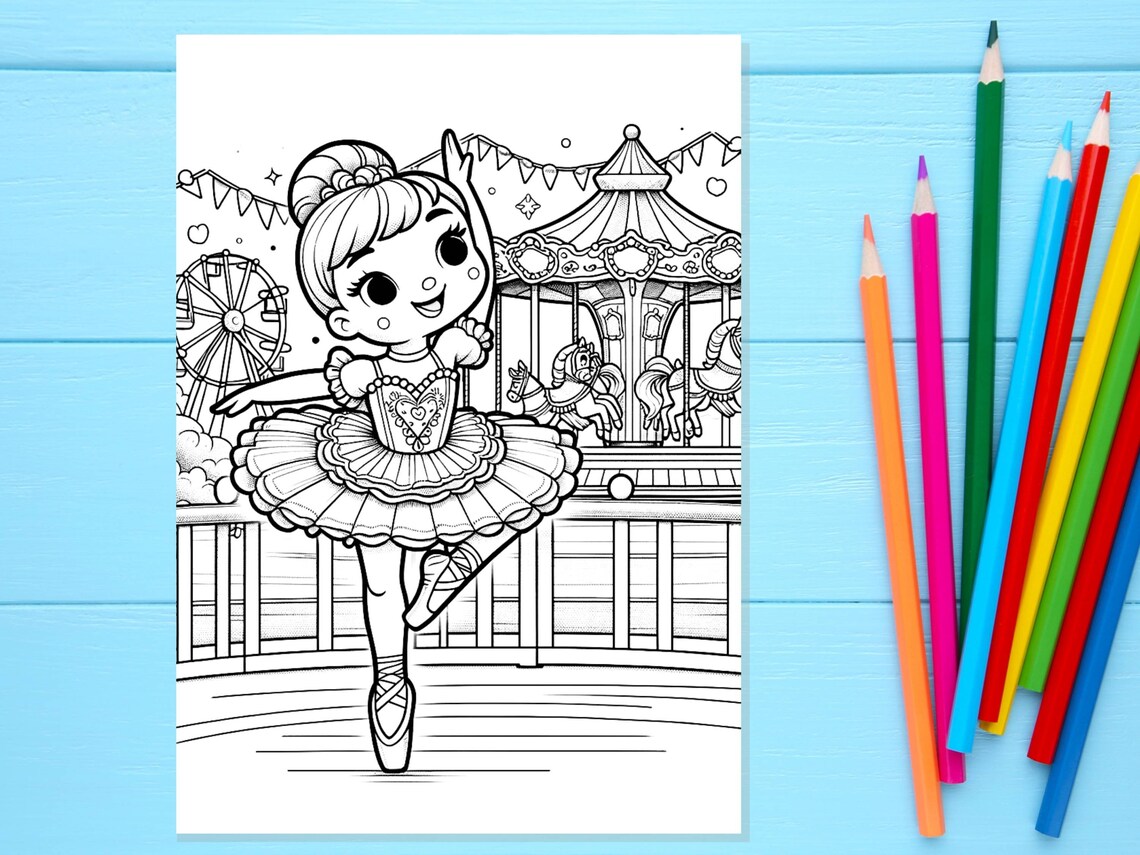 Ballet Coloring Pages for Kids - 31 Page Themed Digital Colouring Pack ...