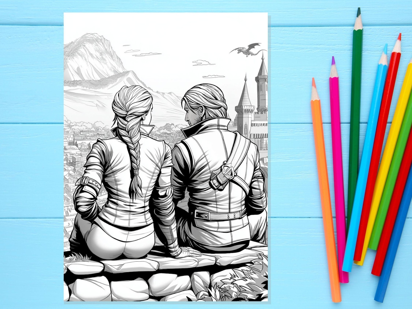 Onyx Storm Coloring Book, Fantasy Art, Dragons, Violet, Xaden (digital ...