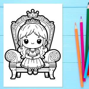 Princess Coloring Book, 31 Page Printable PDF, Themed Digital Colouring ...