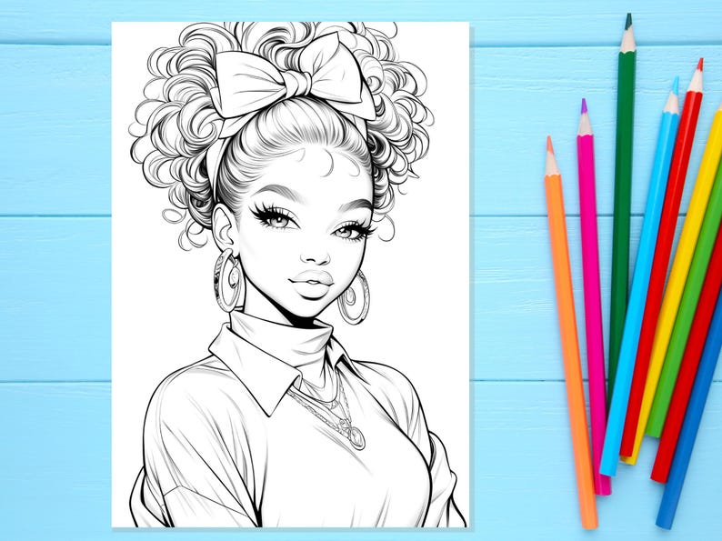 Baddie Coloring Pages - 31 Page Fierce and Empowering Digital Colouring ...