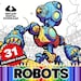 Robot Coloring Book Pages - 31-page Digital Colouring Book, Printable ...