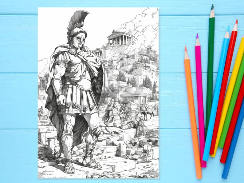 Odyssey Coloring Pages: Greek Mythology, Trojan Horse (PDF Download) - Etsy