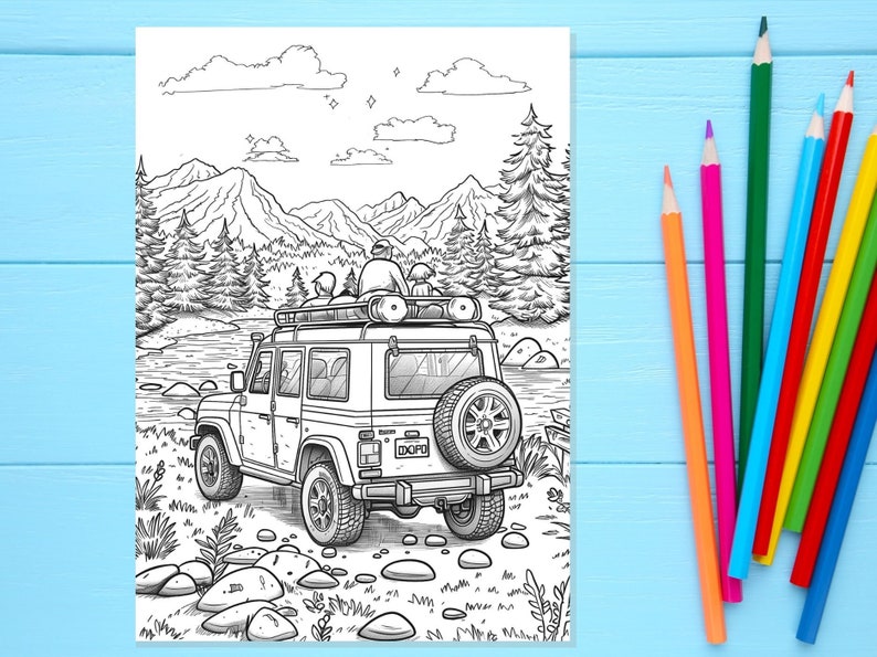 Trucks and Lorry Coloring Book Pages 31 Page Digital Colouring Book ...