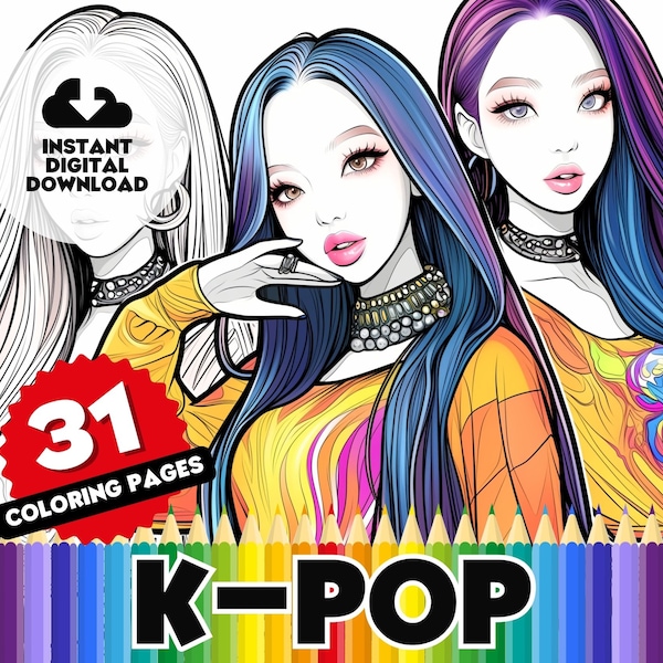 Korean Coloring Book - Etsy