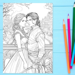 ACOTAR Inspired Coloring Book, 31 Page Romantasy Printable (digital ...