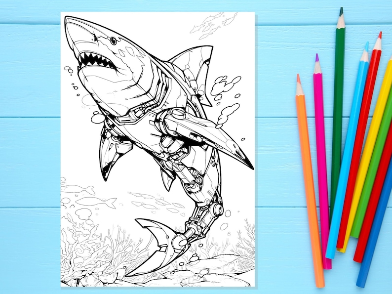 Robot Coloring Book Pages - 31-page Digital Colouring Book, Printable ...