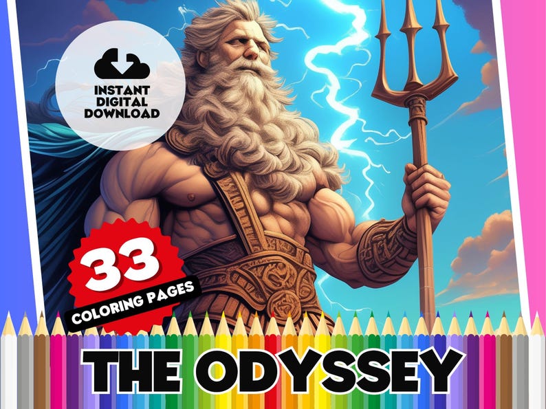 Odyssey Coloring Pages: Greek Mythology, Trojan Horse (PDF Download) - Etsy