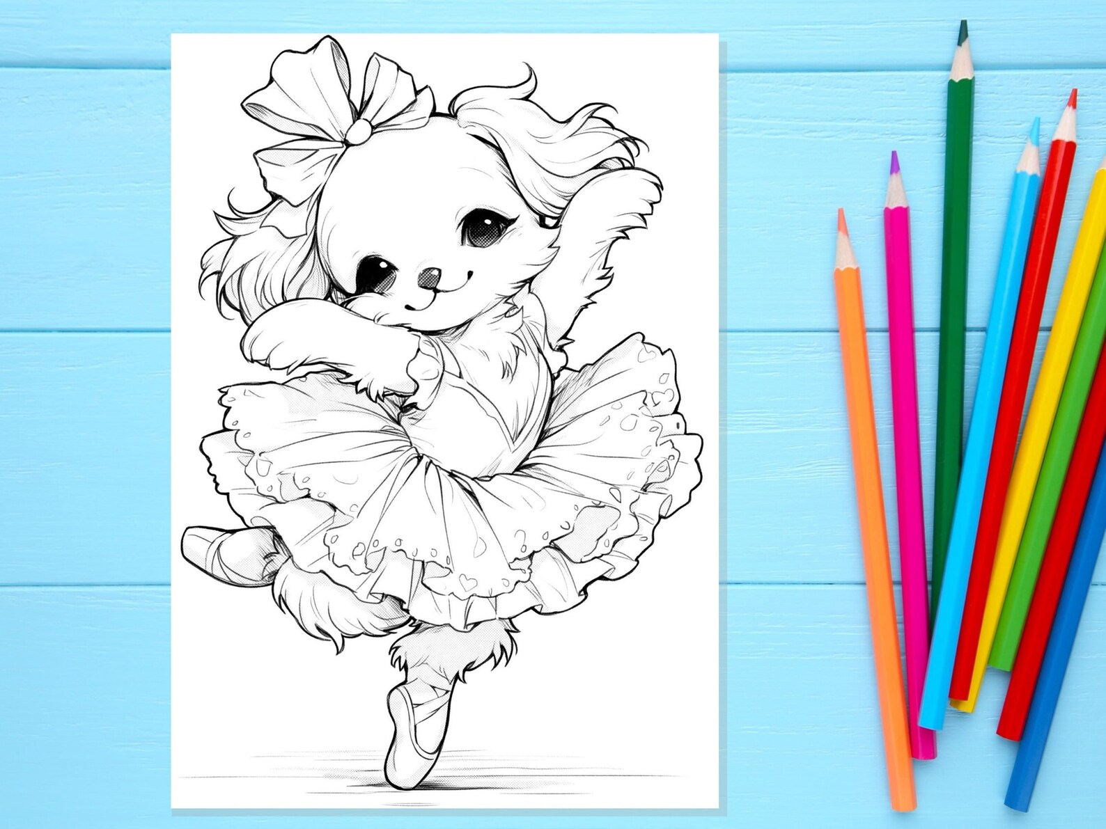 Cute Puppy Coloring Pages for Kids, 31 Page Digital Coloring Book ...