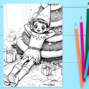 Naughty Elf Digital Coloring Book - 31 Pages of Christmas Coloring Fun ...