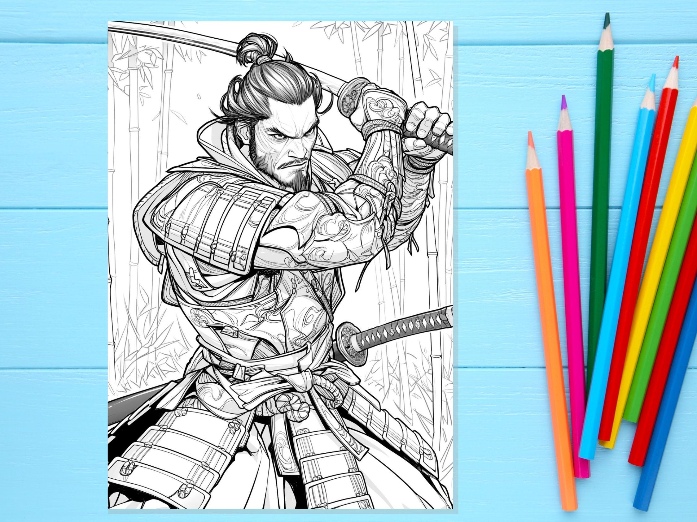 Samurai Coloring Pages – 31 Printable Sheets of Japanese Warriors ...