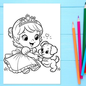 Princess Coloring Book, 31 Page Printable PDF, Themed Digital Colouring ...