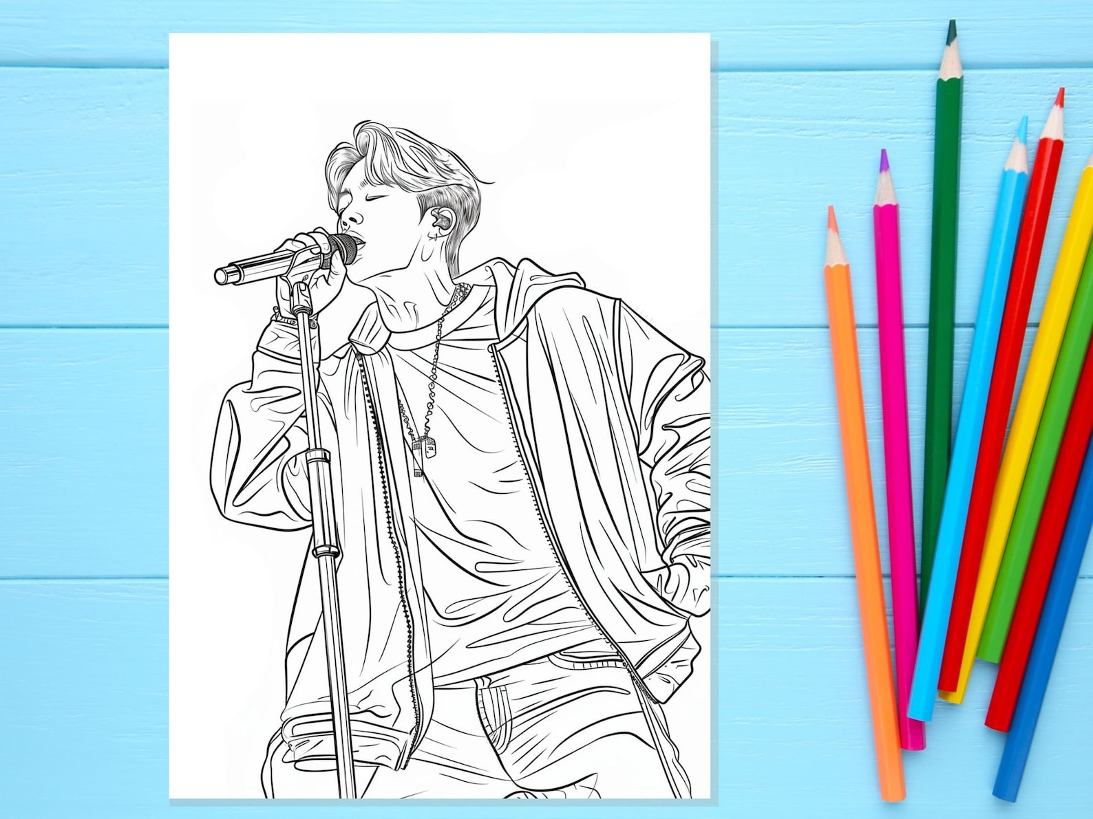 K-pop Coloring Book Pages - 31 Page Digital Colouring Book, Printable ...