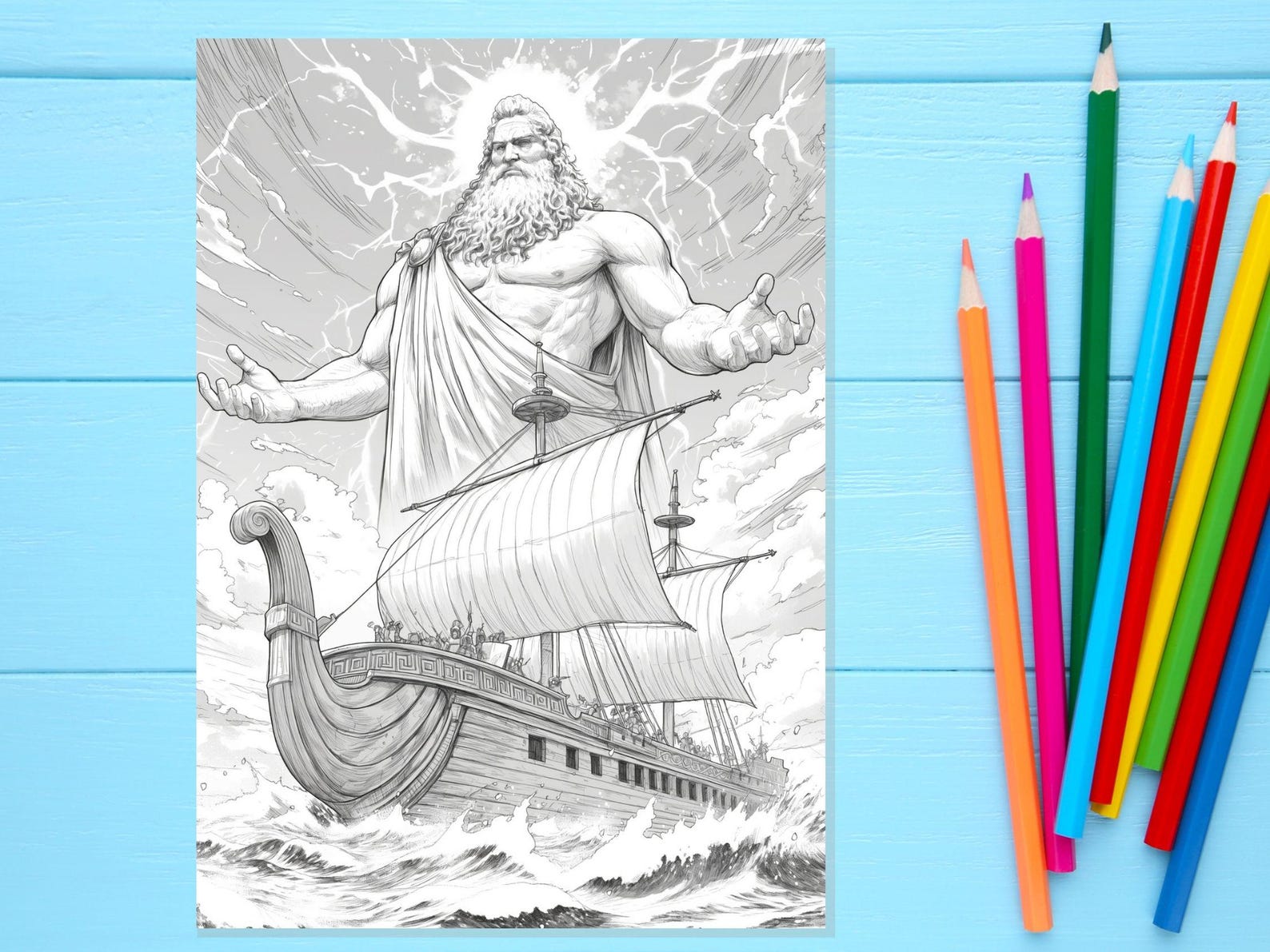 Odyssey Coloring Pages: Greek Mythology, Trojan Horse (PDF Download) - Etsy