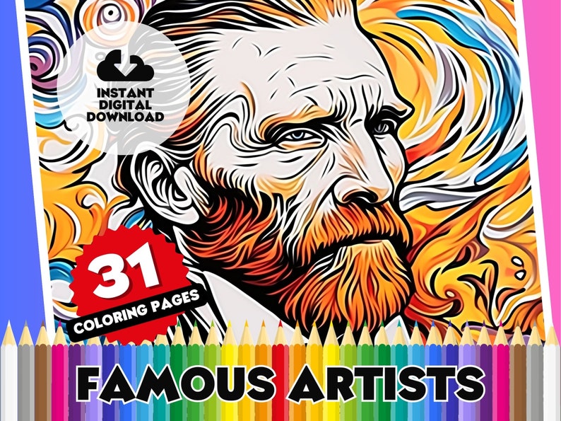 Famous Artists Color Book - 31 Page Art Masterpieces Colouring Pages ...