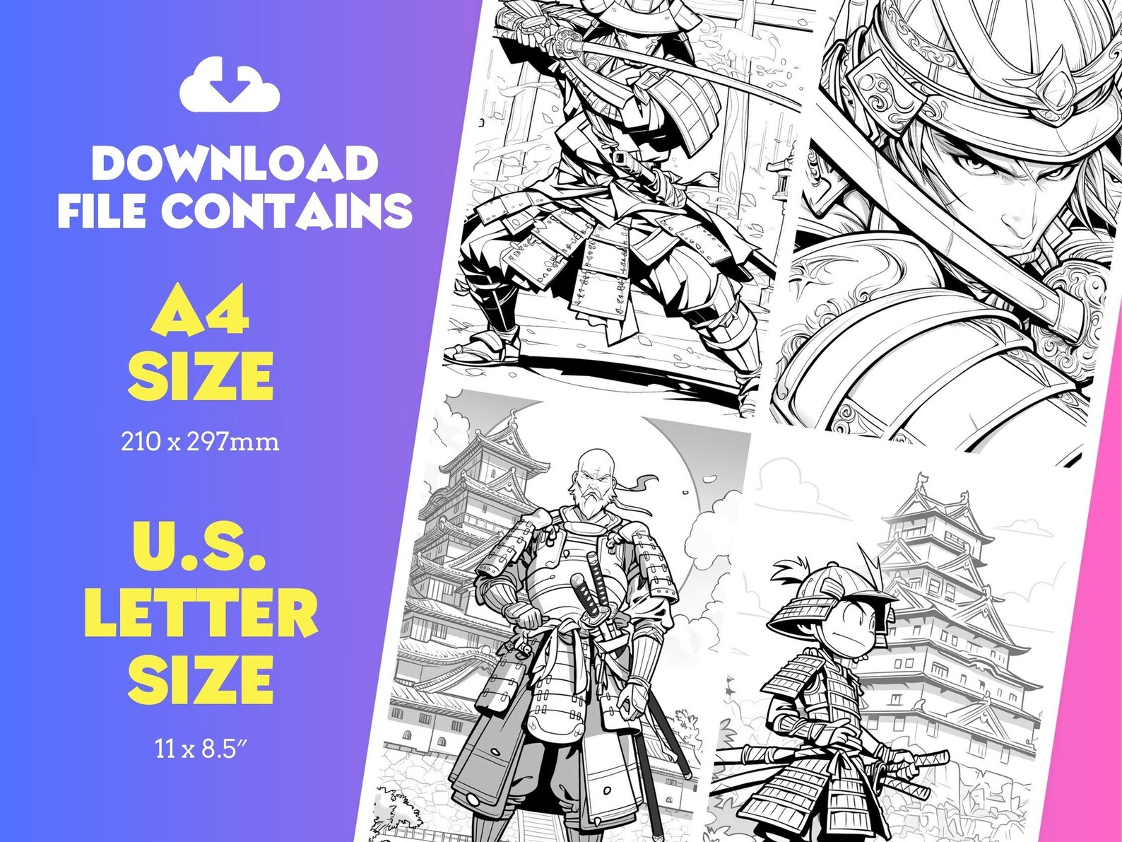 Samurai Coloring Pages – 31 Printable Sheets of Japanese Warriors ...