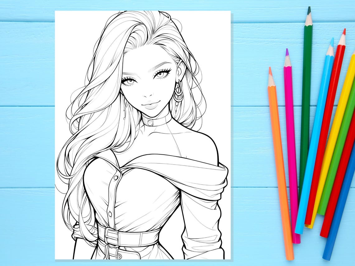 Baddie Coloring Pages 31 Page Fierce and Empowering Digital Colouring ...