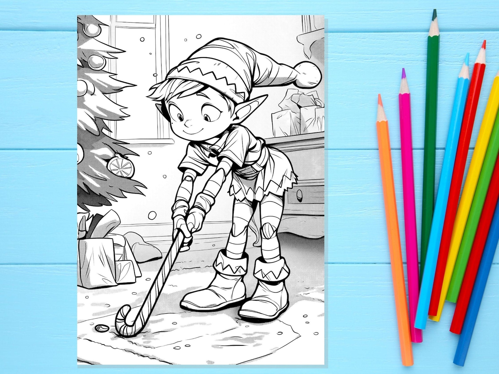 Naughty Elf Digital Coloring Book - 31 Pages of Christmas Coloring Fun ...