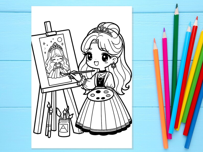 Princess Coloring Book, 31 Page Printable PDF, Themed Digital Colouring ...