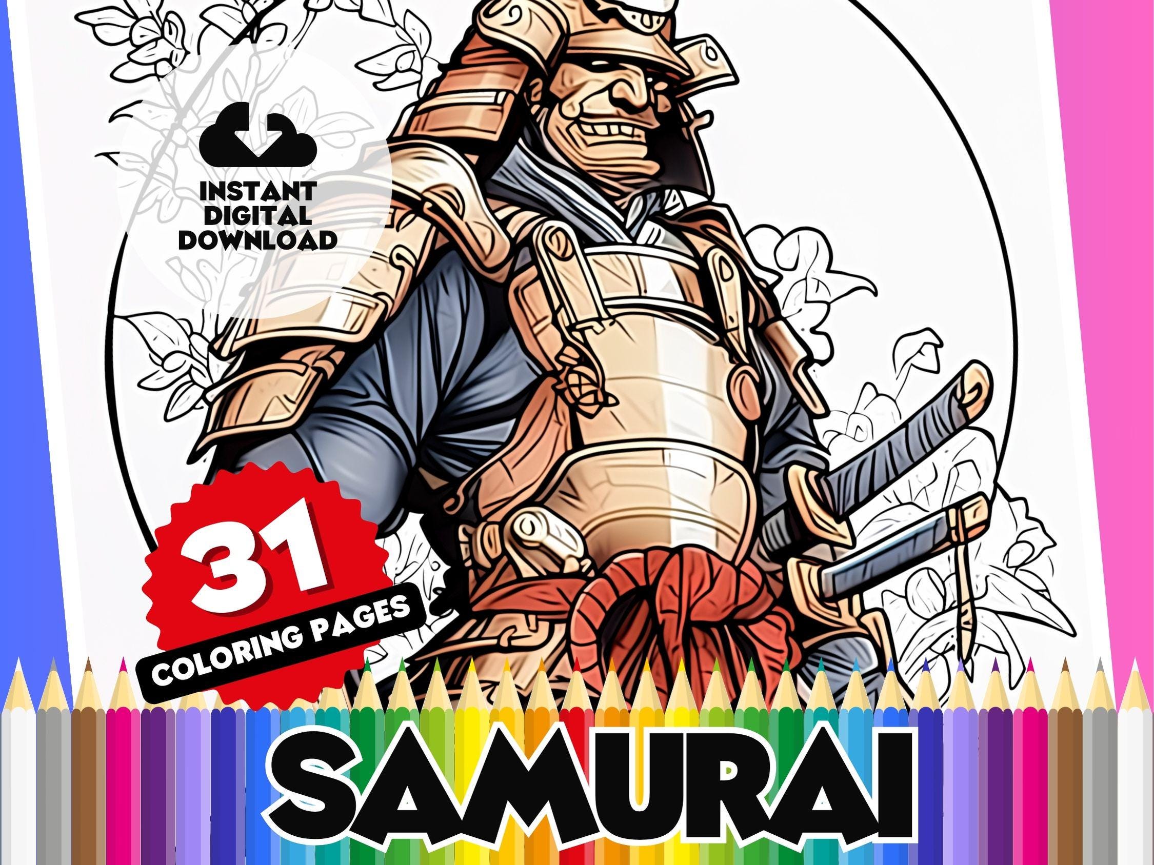 Samurai Coloring Pages – 31 Printable Sheets of Japanese Warriors ...