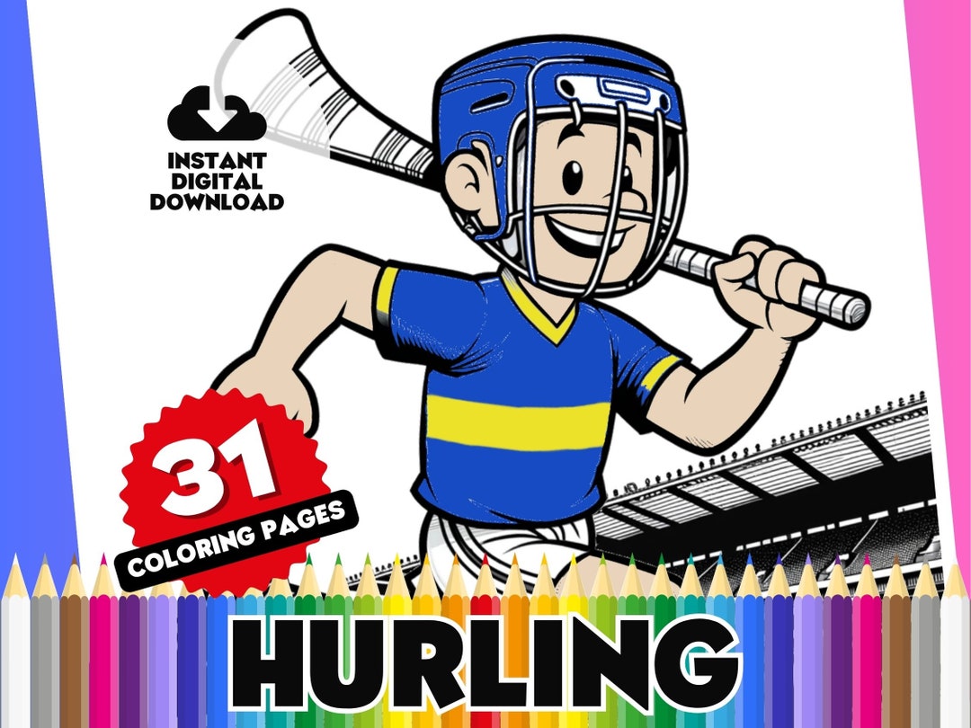 Hurling Colouring Pages - 31 Page Traditional Irish Sports Coloring ...
