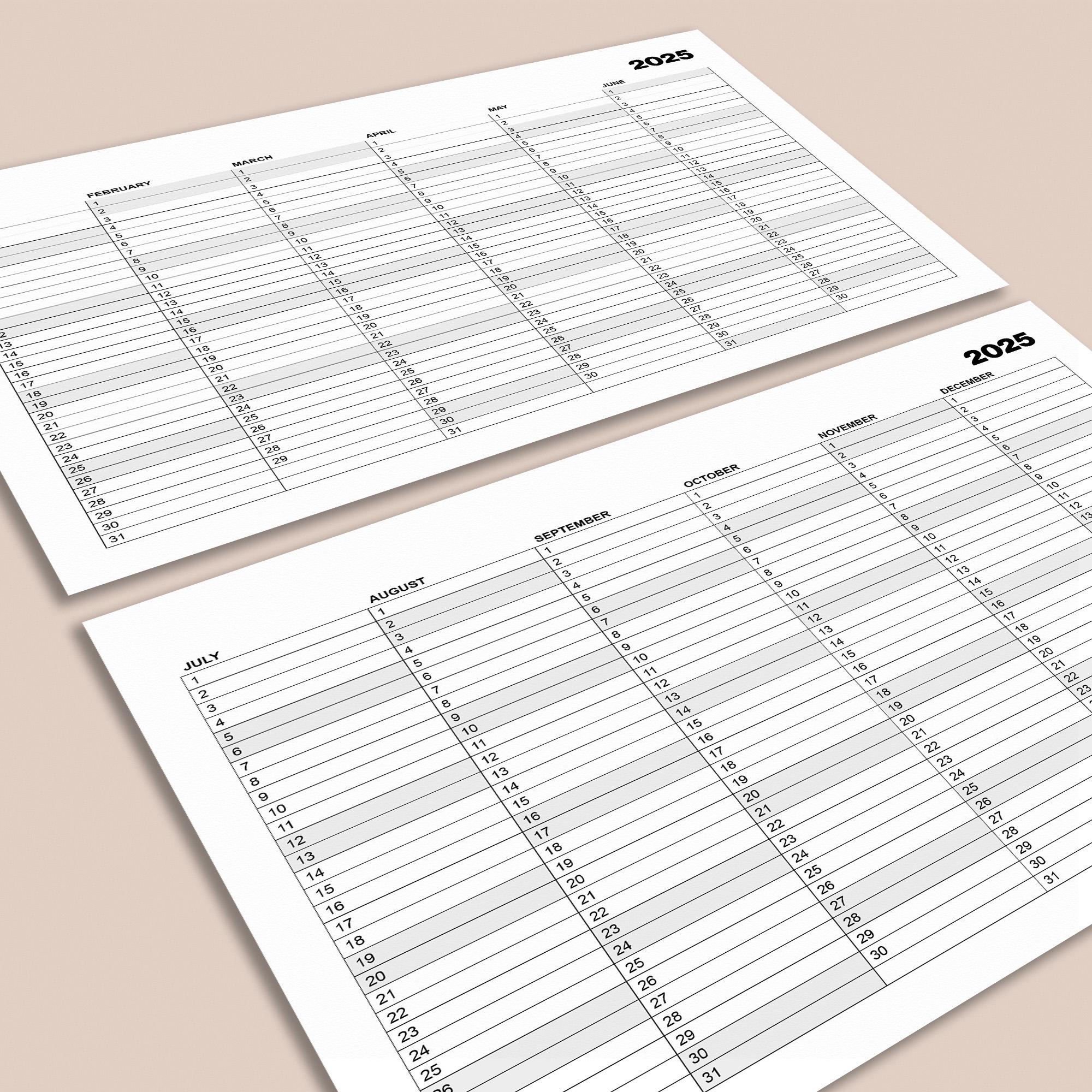 Printable Calendar 2025 | Modern, Clean and Easy | 2 Sided - Etsy