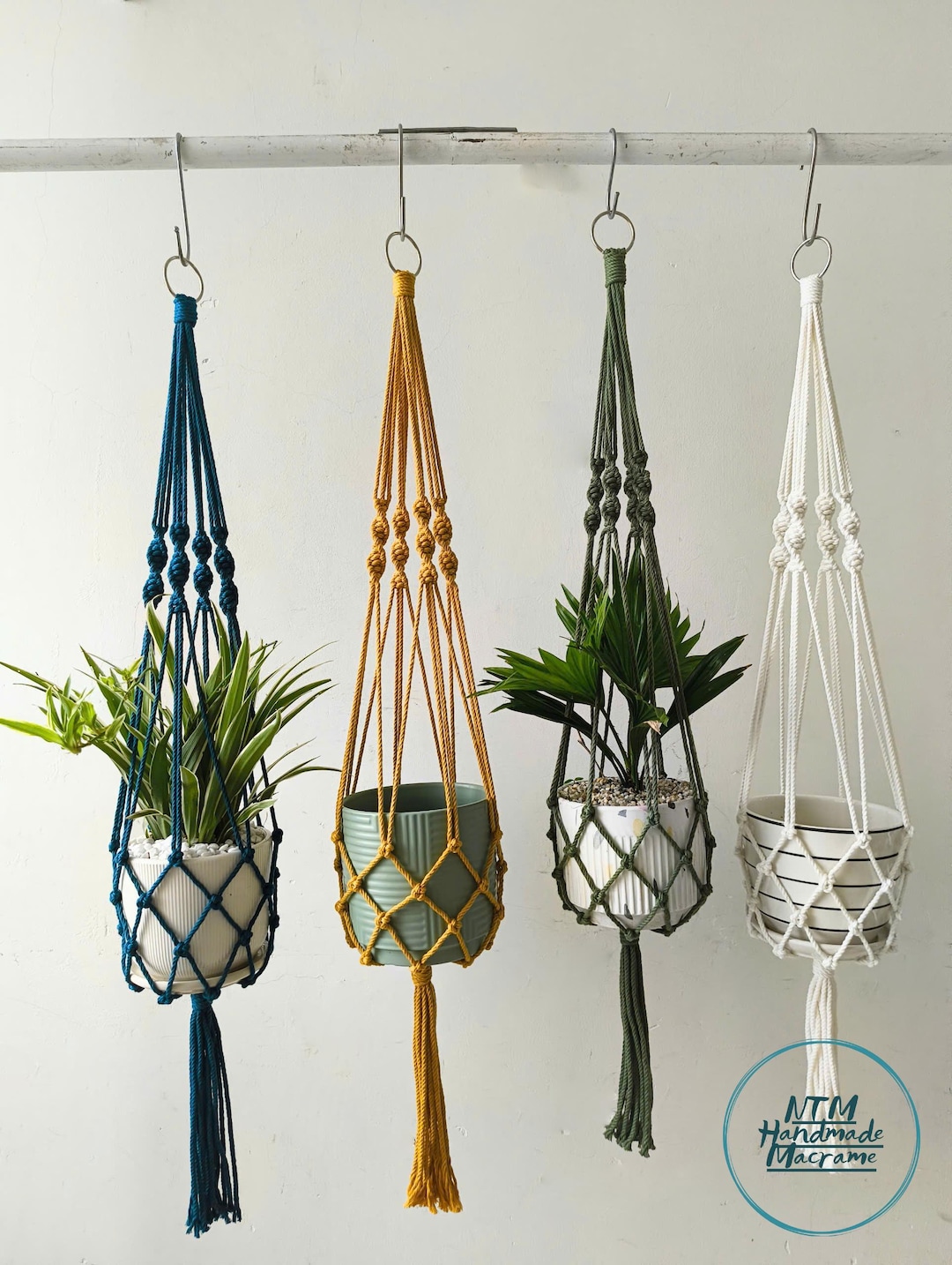 Macrame Plant Hanger: Minimalist Boho Decor, Cotton Cord - Etsy