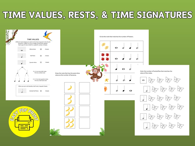 Beginner Music Theory - COMPLETE BOOK - PDF Printable - Music Theory ...