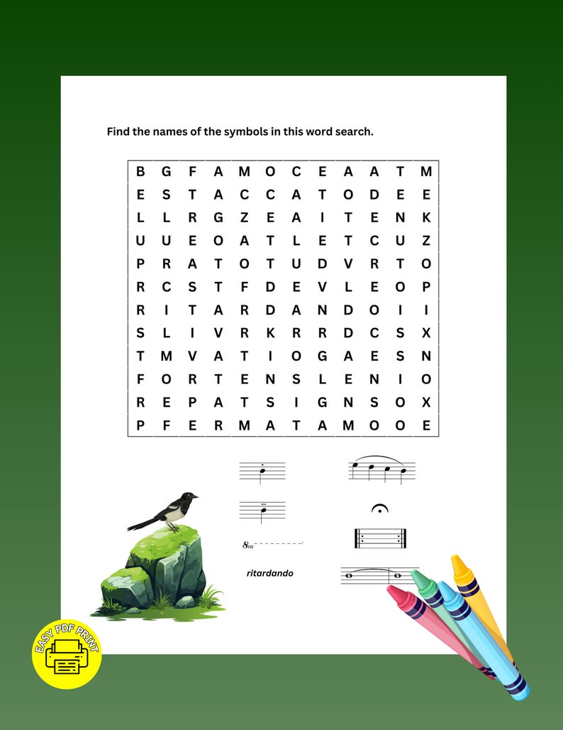 Dynamis & Musical Symbols PDF Printable Music Theory Sheet Music ...