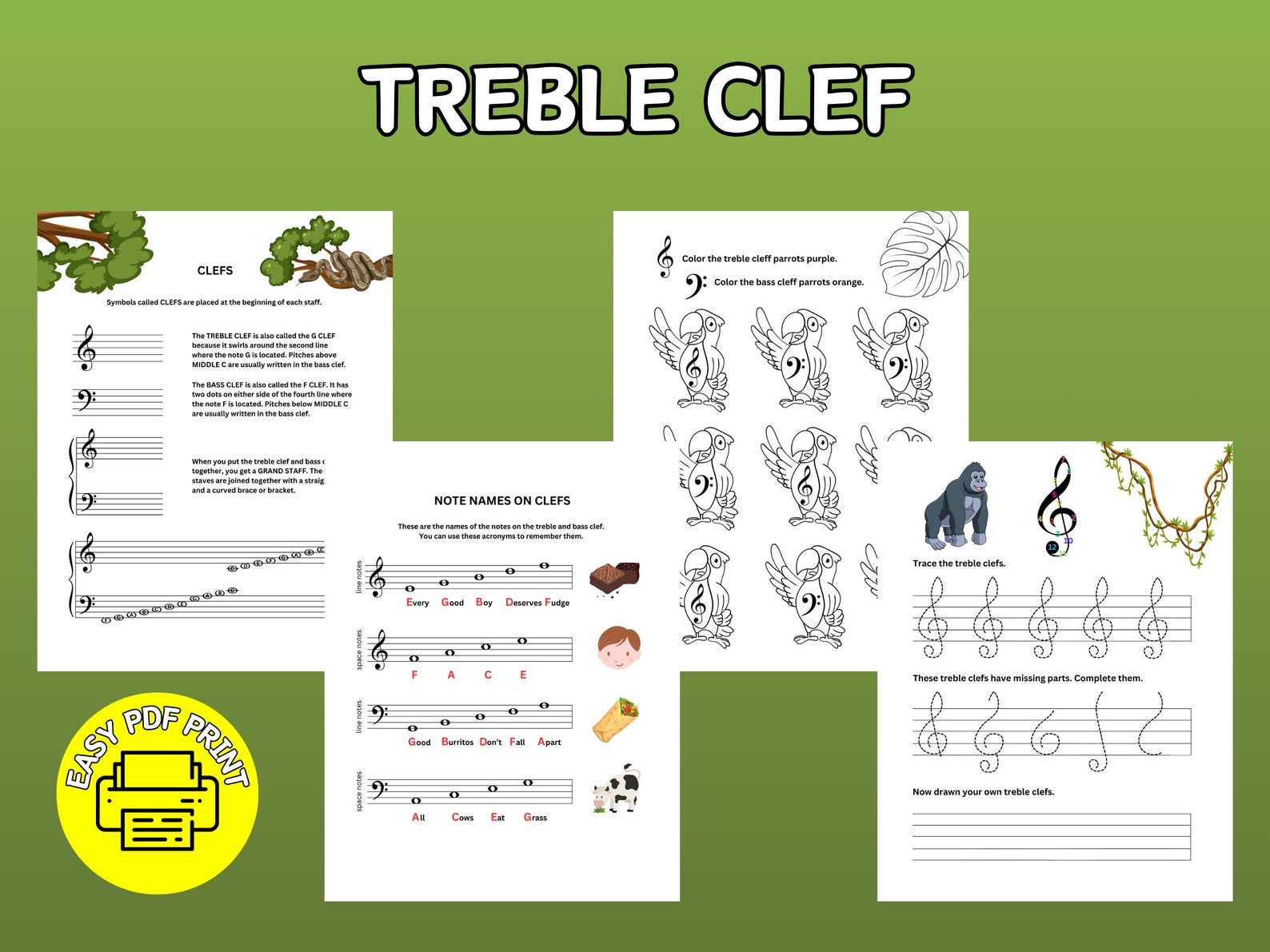 Beginner Music Theory - COMPLETE BOOK - PDF Printable - Music Theory ...