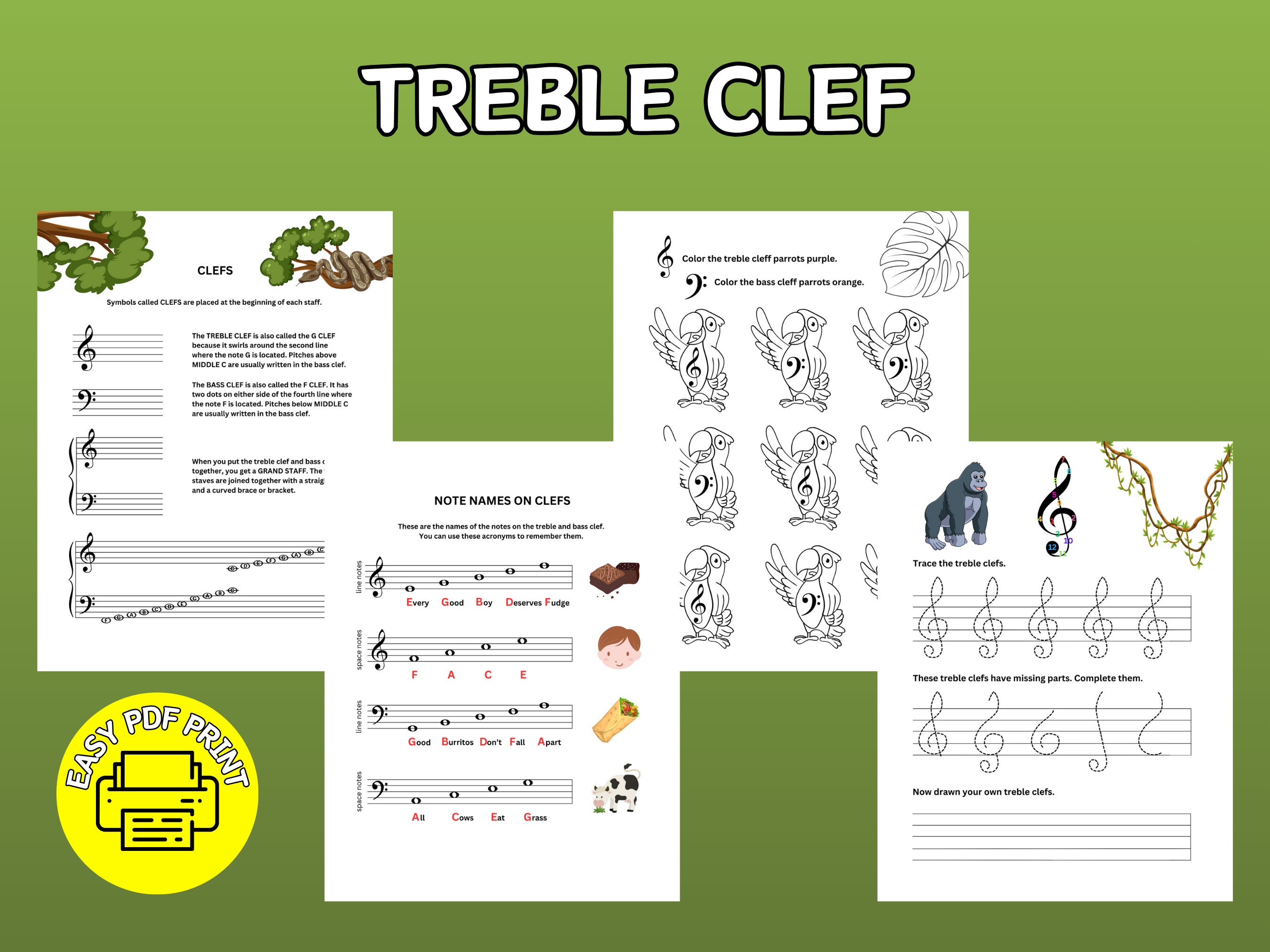 Beginner Music Theory - COMPLETE BOOK - PDF Printable - Music Theory ...